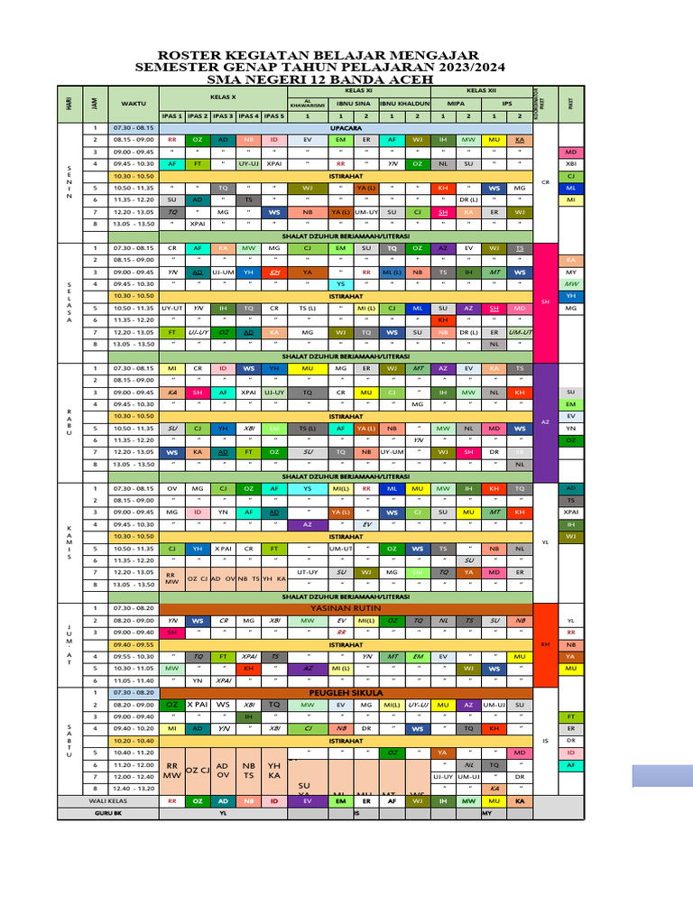 Roster Genap 2023-2024 - Oke | PDF