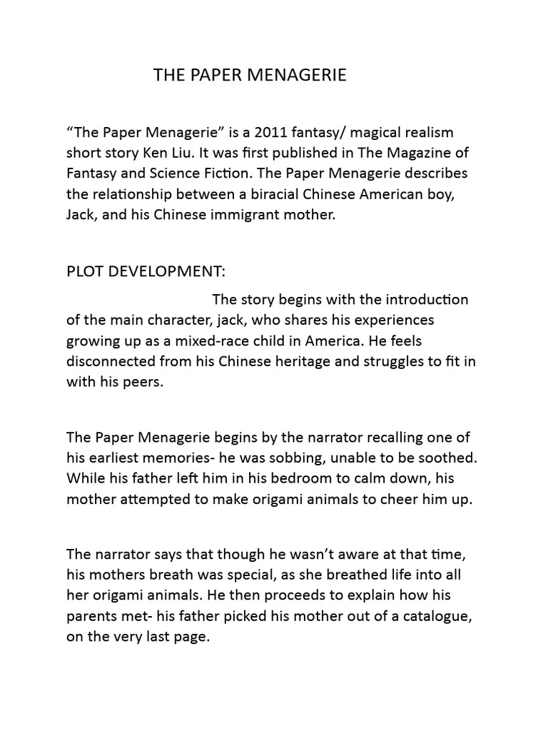 The Paper Menagerie | PDF