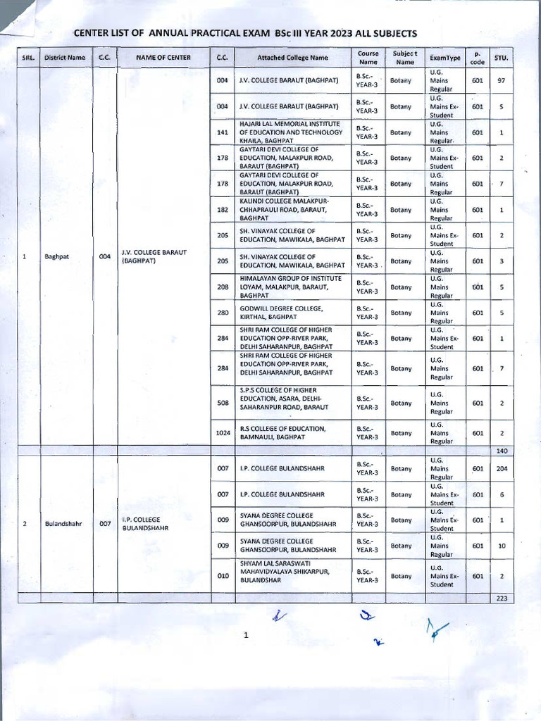 CCS Center BSC Iii Annual Exam 2023 | PDF