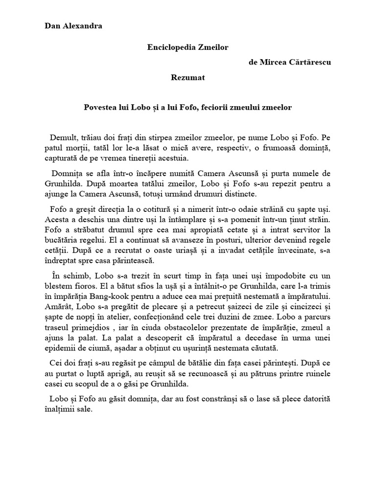 Rezumat - Enciclopedia Zmeilor 2 | PDF