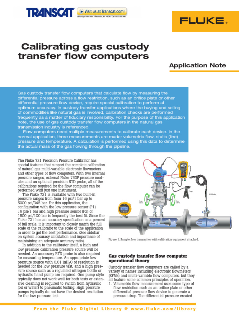Calibrating Gas Custody Transfer Flow Computers: Application Note | PDF ...