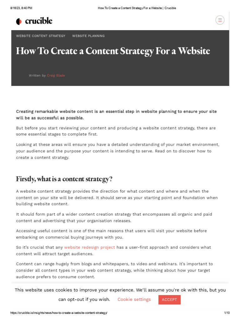 How To Create A Content Strategy For A Website | PDF | Search Engine ...