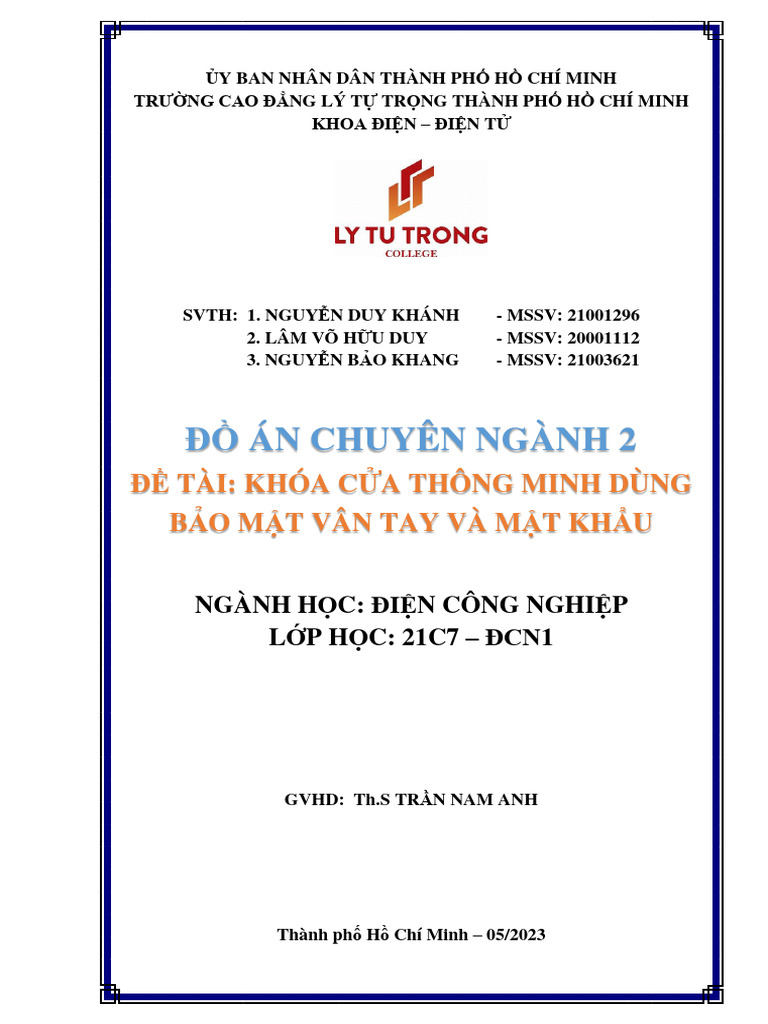 Đ Án Chuyên Ngành 2-21c7 - Đcn1-Nguyen Duy Khanh-Lam Vo Huu Duy-Nguyen Bao Khang | PDF
