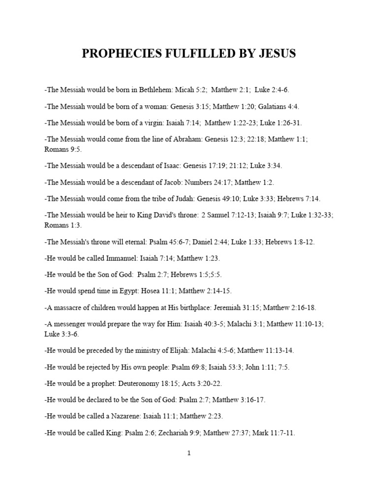 Jesus and the Fulfilled Prophecies | PDF | Gospel Of Matthew | Jesus
