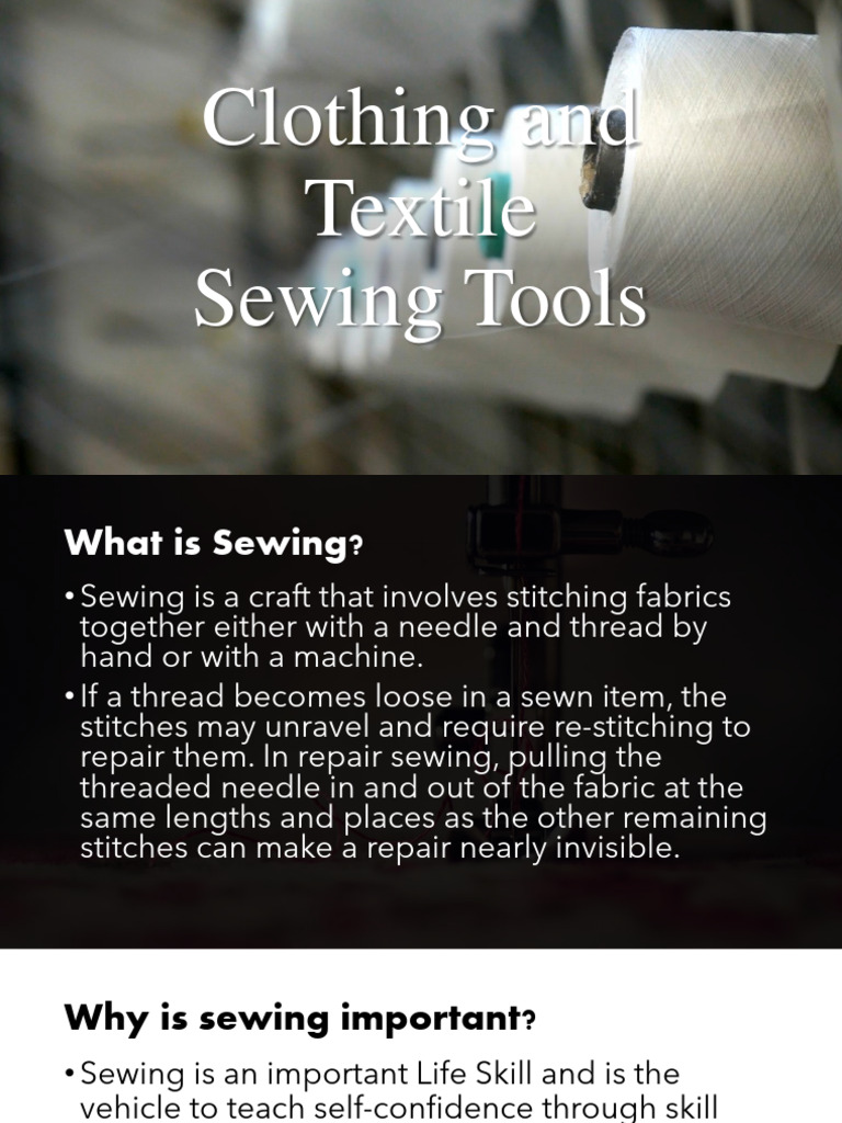 Lesson 1 - Sewing Tools | PDF | Sewing | Seam (Sewing)