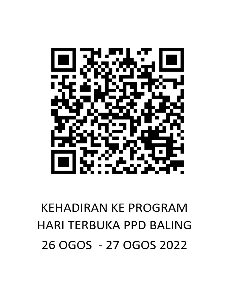 QR Code Kehadiran Program Hari Terbuka PPD | PDF