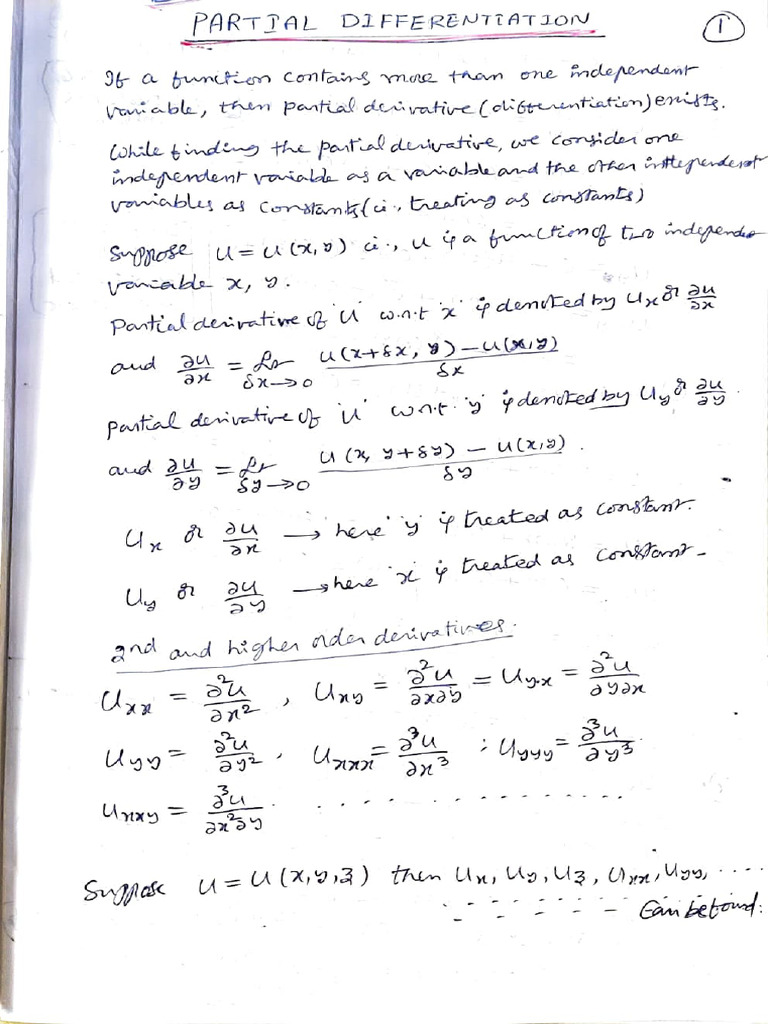 Partial Differentiation Techniques | PDF | Differential Equations ...