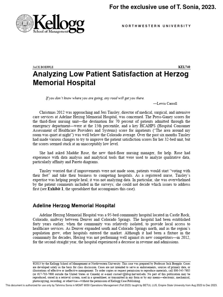 Hbr Case Study1 Pdf Hospital Patient