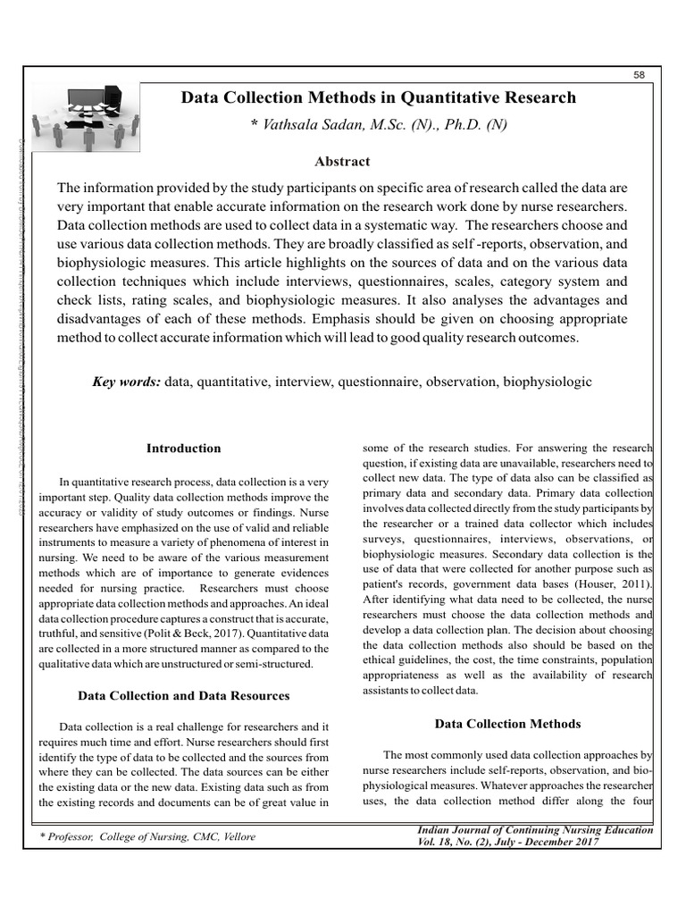 Data Collection Methods in Quantitative Research.8 | PDF