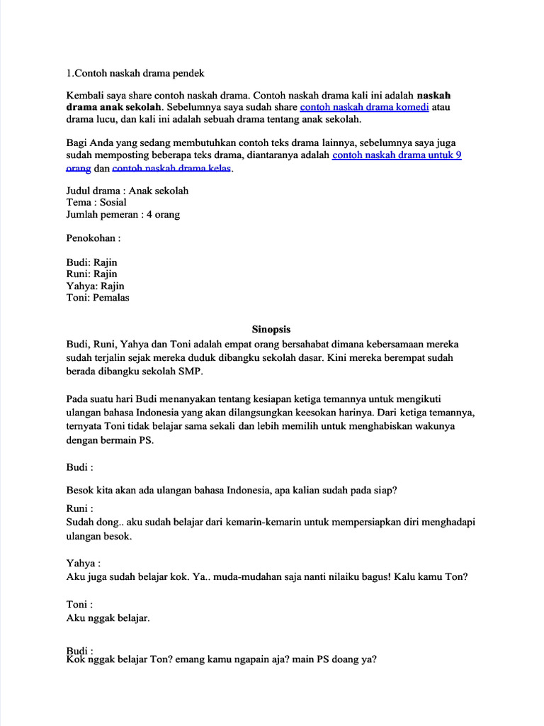 1614 PDF Contoh Naskah Drama Compress | PDF