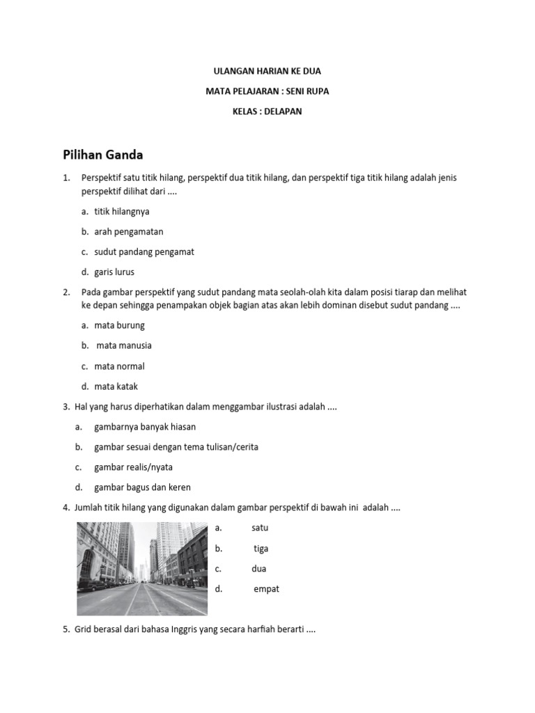 Ulangan Harian Ke Dua, Pilihan Ganda | PDF