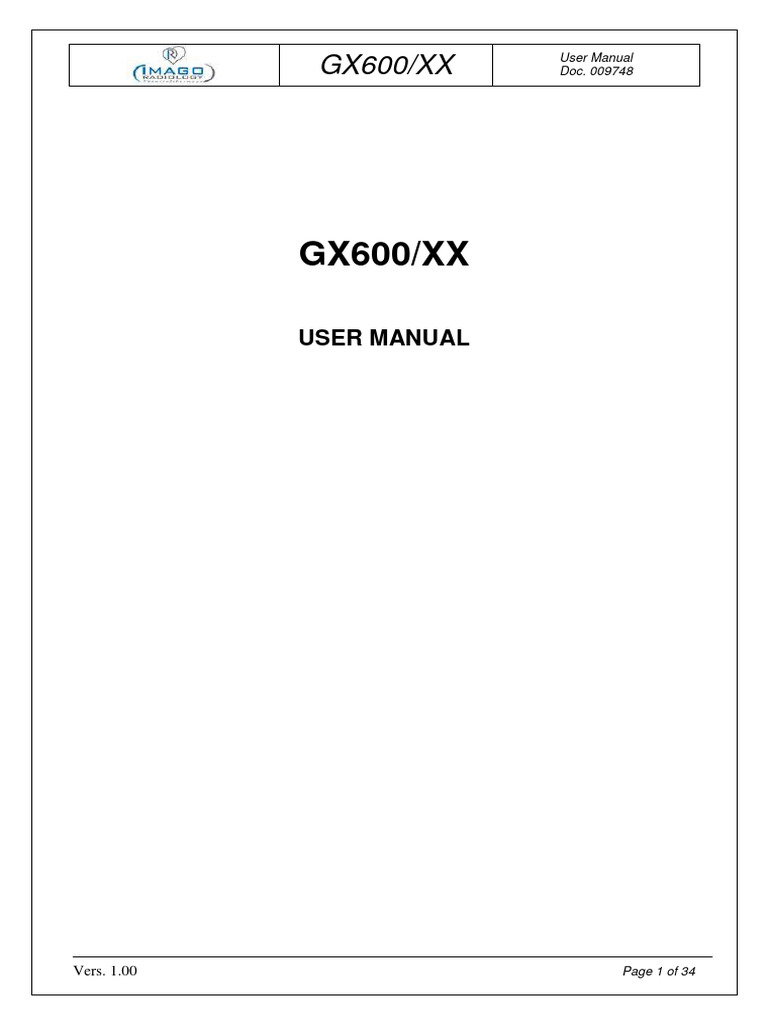 User Manual GX600 Ver400 Imago | PDF | Electromagnetic Compatibility ...