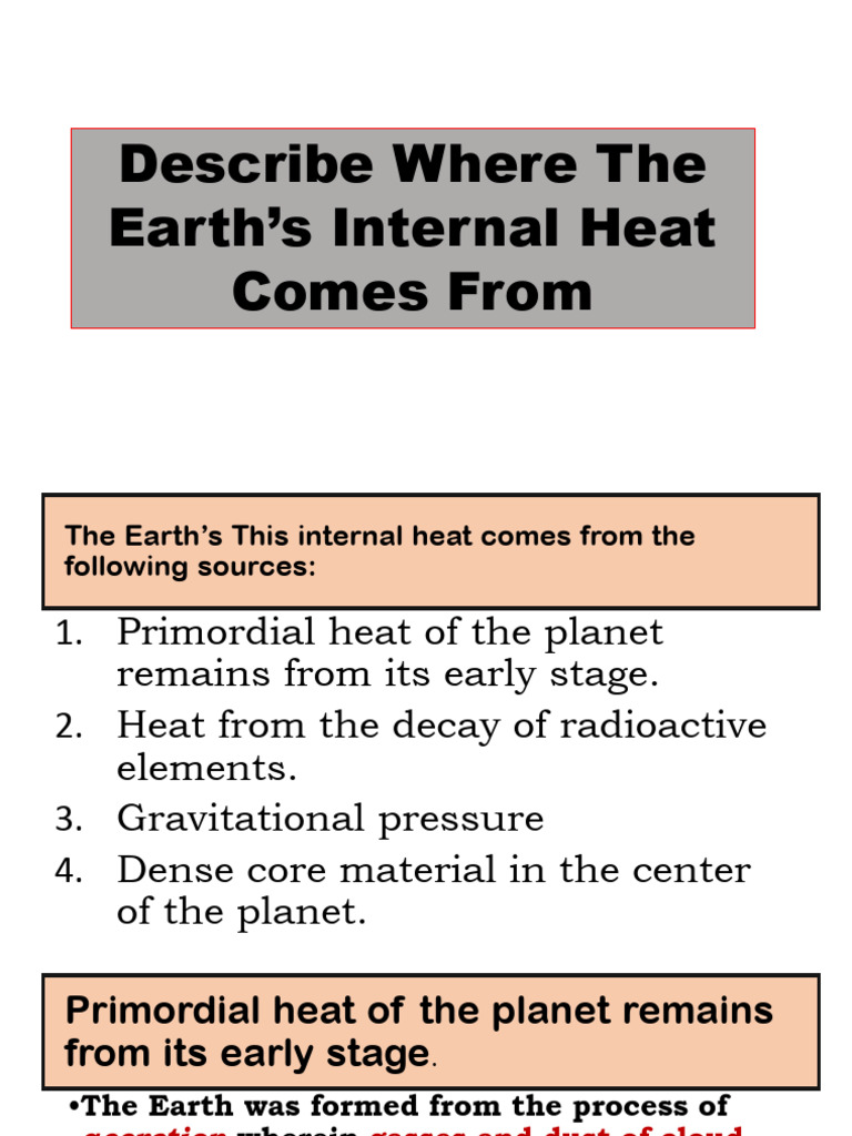 Earth Science Q2 W1 L2 Earth's Internal Heat by Don | PDF | Technology ...