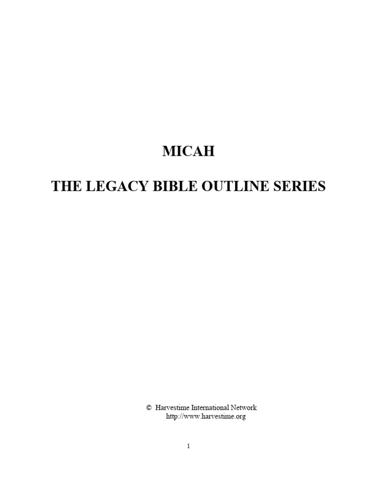 Micah Outline | PDF