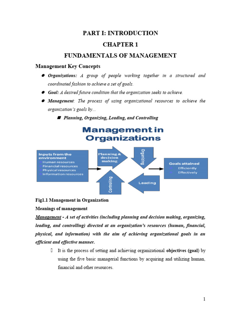 Introduction To Management Reading Material CH 1-3 | PDF | Goal | Business