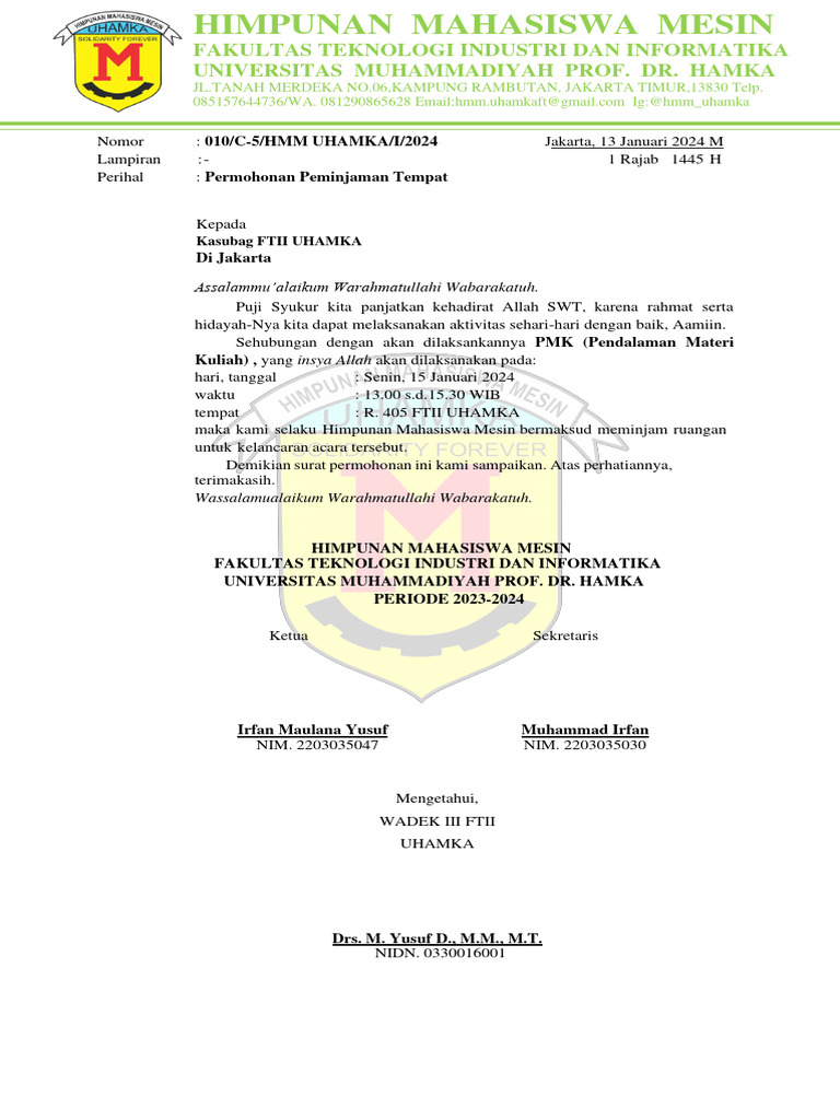 Surat PMK 010 | PDF