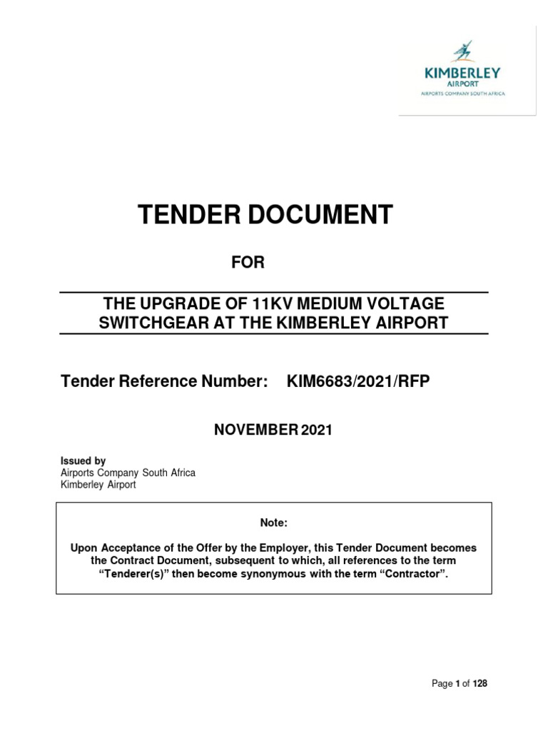Tender Doc For 11kV Medium Voltage Switchgear Upgrade | PDF