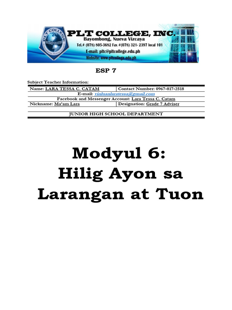 Modyul 6 (ESP 7) | PDF