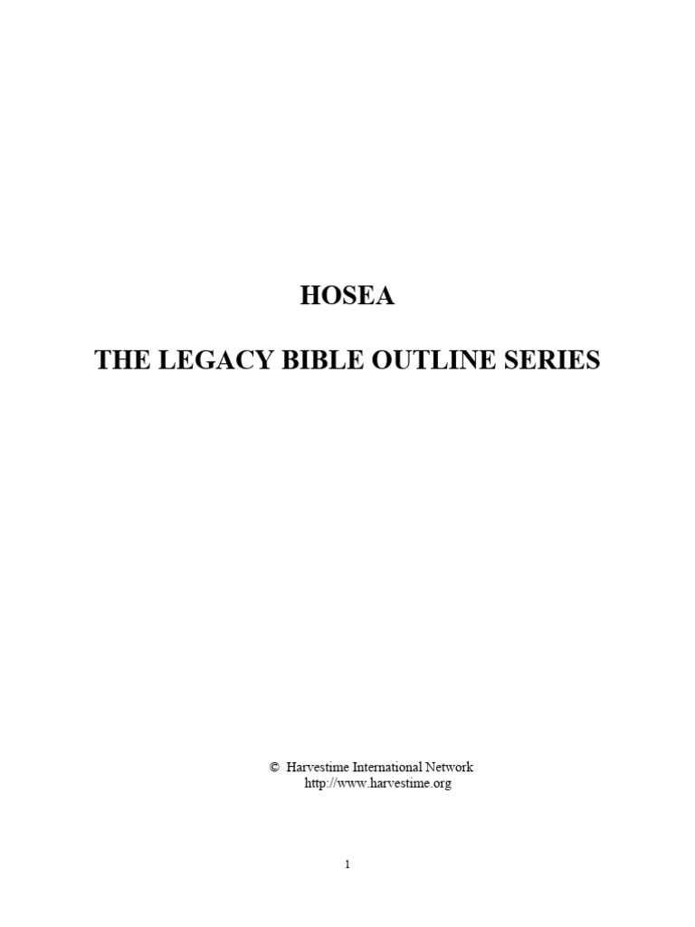 Hosea Outline | PDF | Hosea | Old Testament Books
