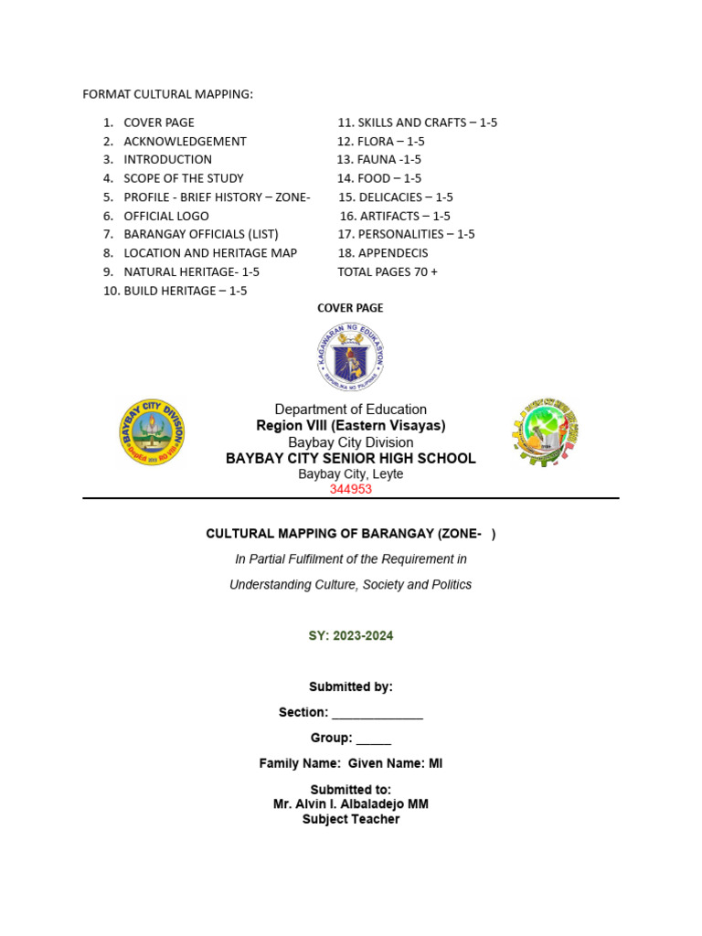Cultural Mapping Format Guide | PDF