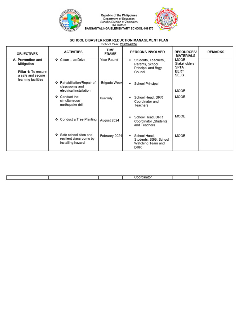 SDRRM Action Plan | PDF | Disaster Risk Reduction | Emergency Management