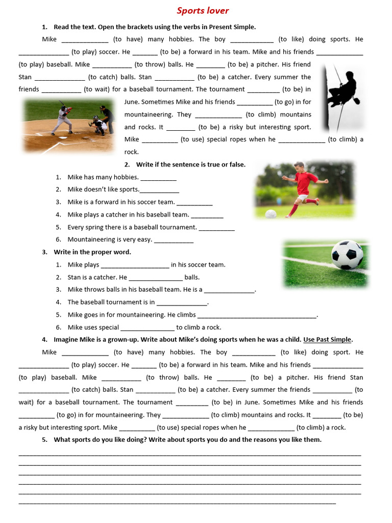 Mike's Passion for Sports Activities | PDF