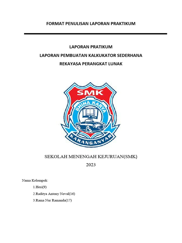 Format Penulisan Laporan Praktikum Anton | PDF