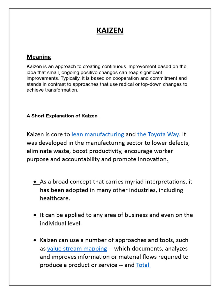 KAIZEN | PDF | Business
