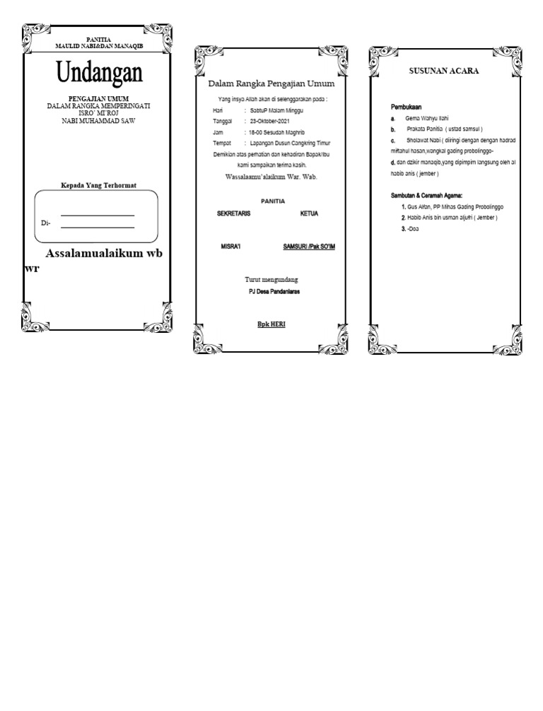 Undangan Pengajian Umum | PDF
