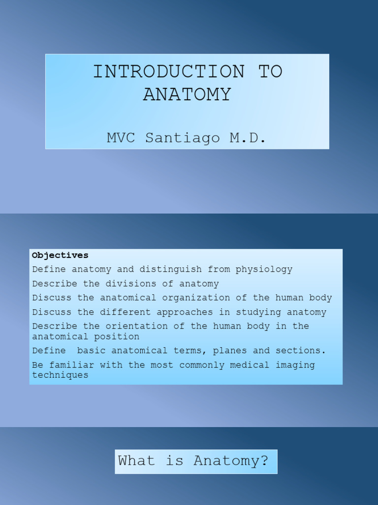 1 - Introduction To Anatomy Lecture | Download Free PDF | Anatomical ...