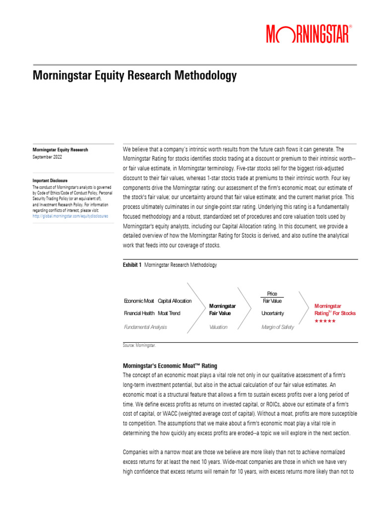 Equity Research Methodology by Morningstar | PDF | Valuation (Finance ...