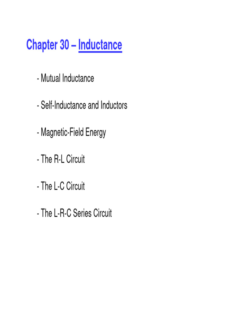 Chap30 PHY2049 | PDF | Inductor | Inductance