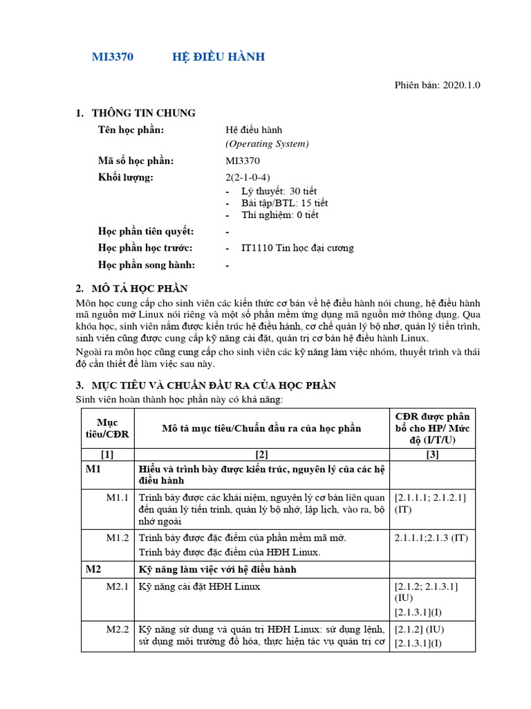 MI3370-He Dieu Hanh | PDF