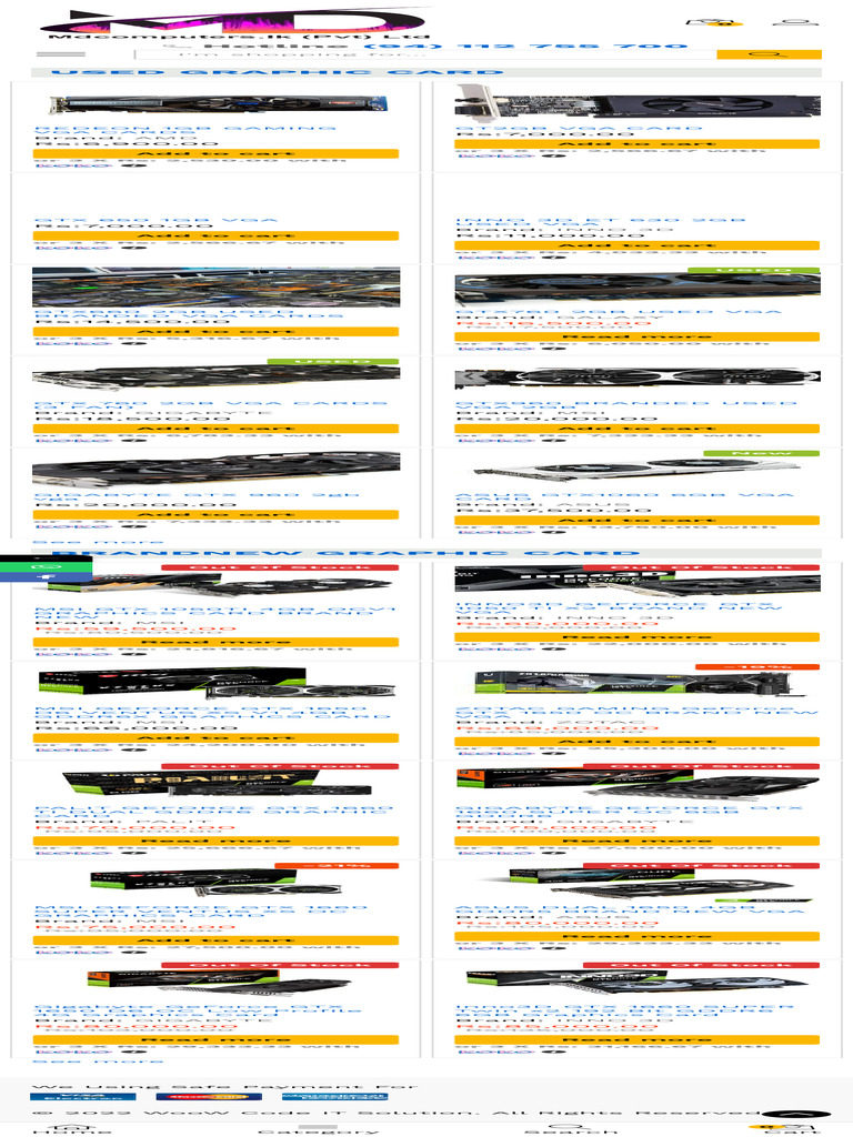 GRAPHIC CARD - Used Computers Gaming Computers | PDF | Computing ...