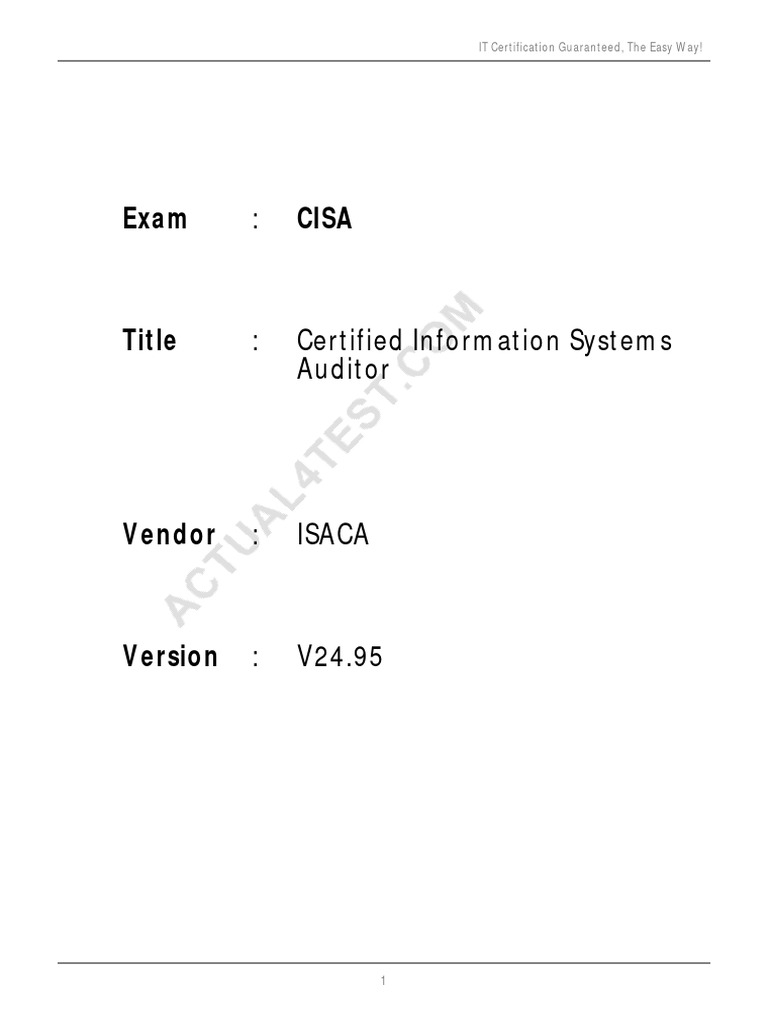 Cisa V2495 - 220623 - 075451 | PDF | Security | Computer Security