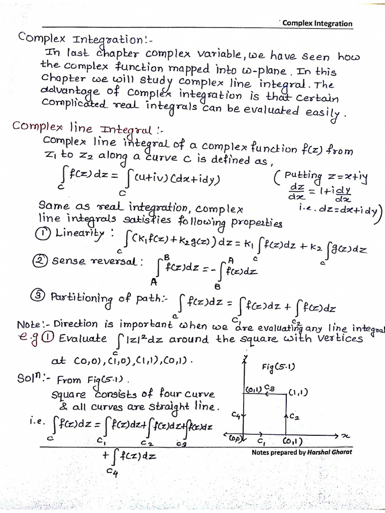 UNIT-II-Complex Integration - Notes | PDF