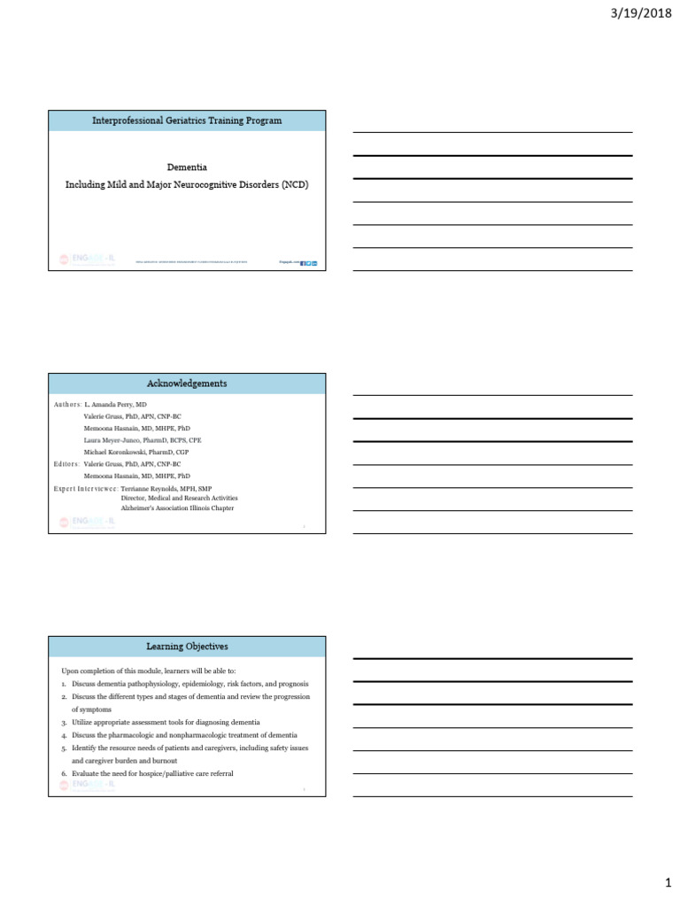 Dementia Phase 3 Three Slides Per Page | PDF | Self-Improvement