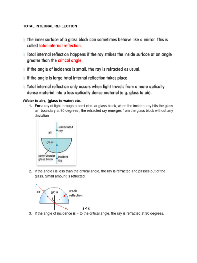 Total Internal Reflection | PDF