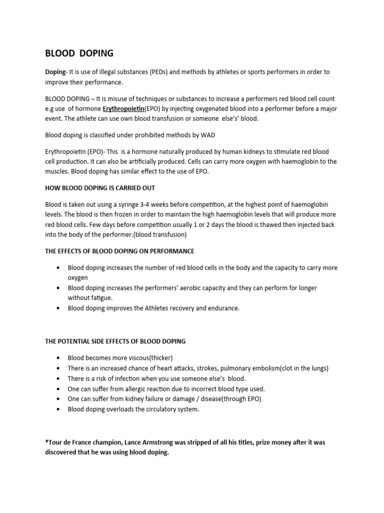 Blood Doping | PDF