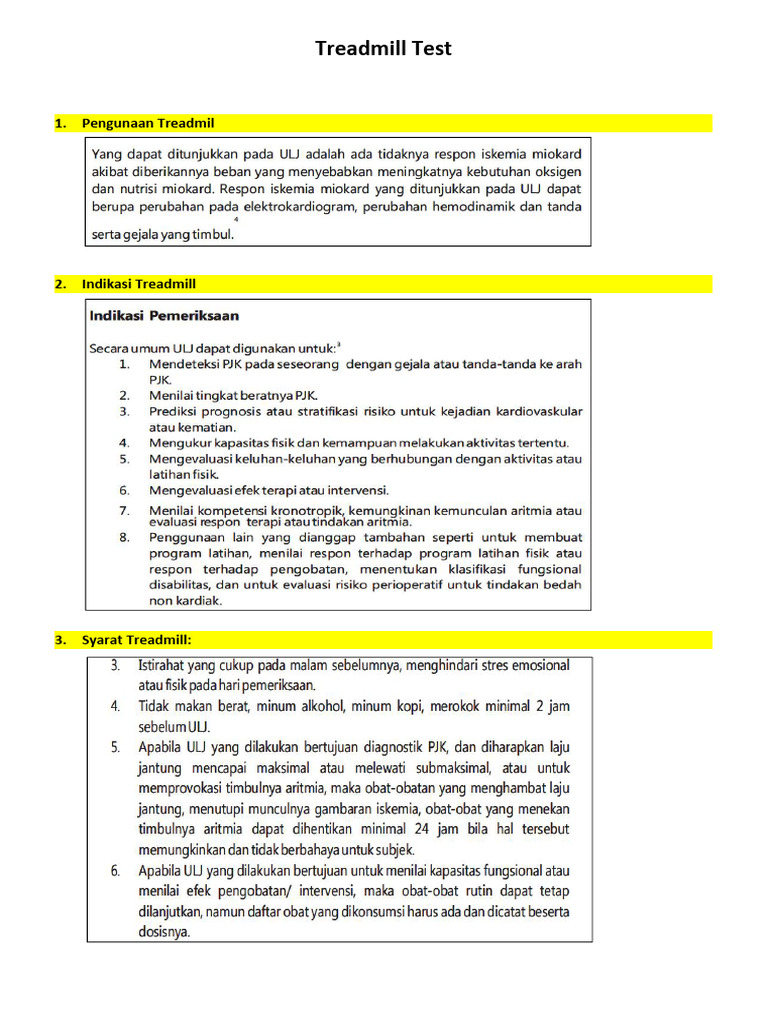 Treadmill Test Interpretation Guide | PDF