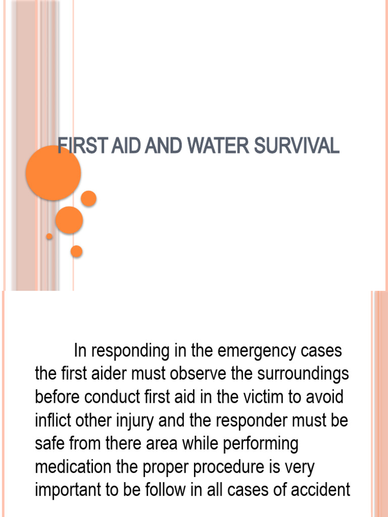 First Aid and Water Survival | PDF | Swimming | Shock (Circulatory)