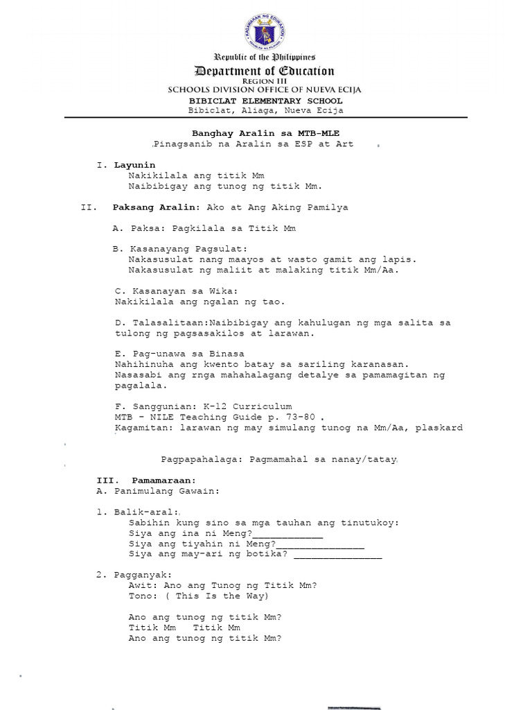 LESSON PLAN-COT MTB-TITIK MM | PDF LESSON PLAN-COT MTB-TITIK MM | PDF