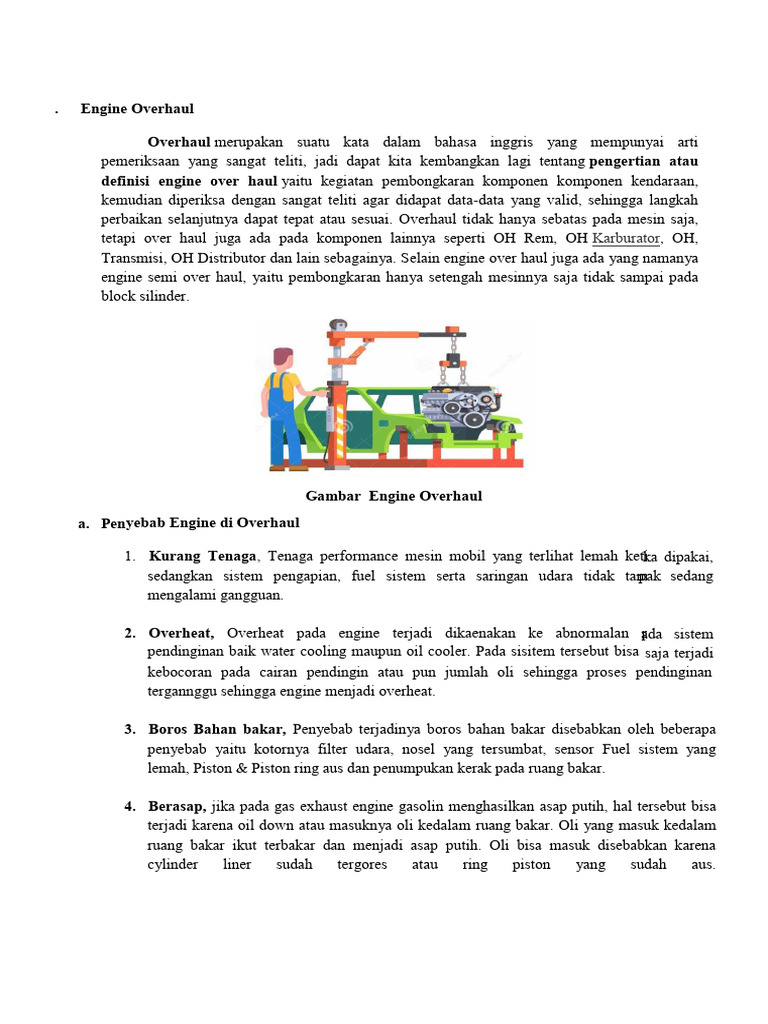 Proses dan Penyebab Overhaul Mesin | PDF | Teknologi & Rekayasa