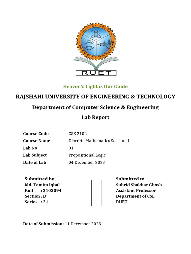 DMlab1 Merged | PDF | Logic | Computer Programming