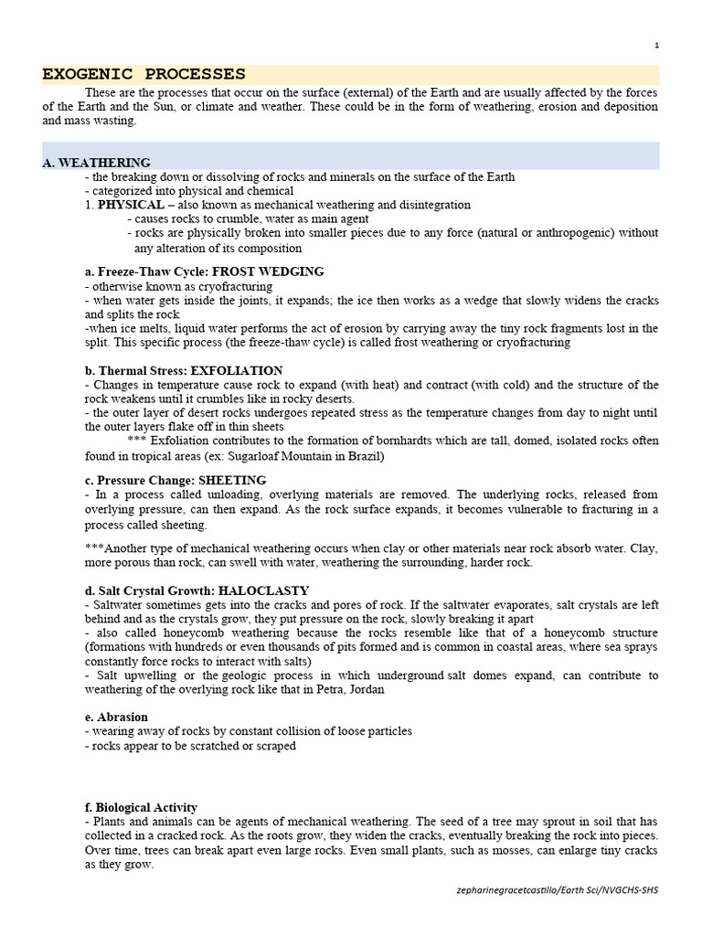 Module On Exogenic Processes | PDF