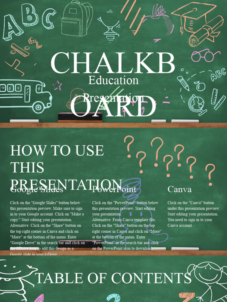 Copy of Chalkboard Education Presentation Green and White Mix Media Presentation | PDF ...
