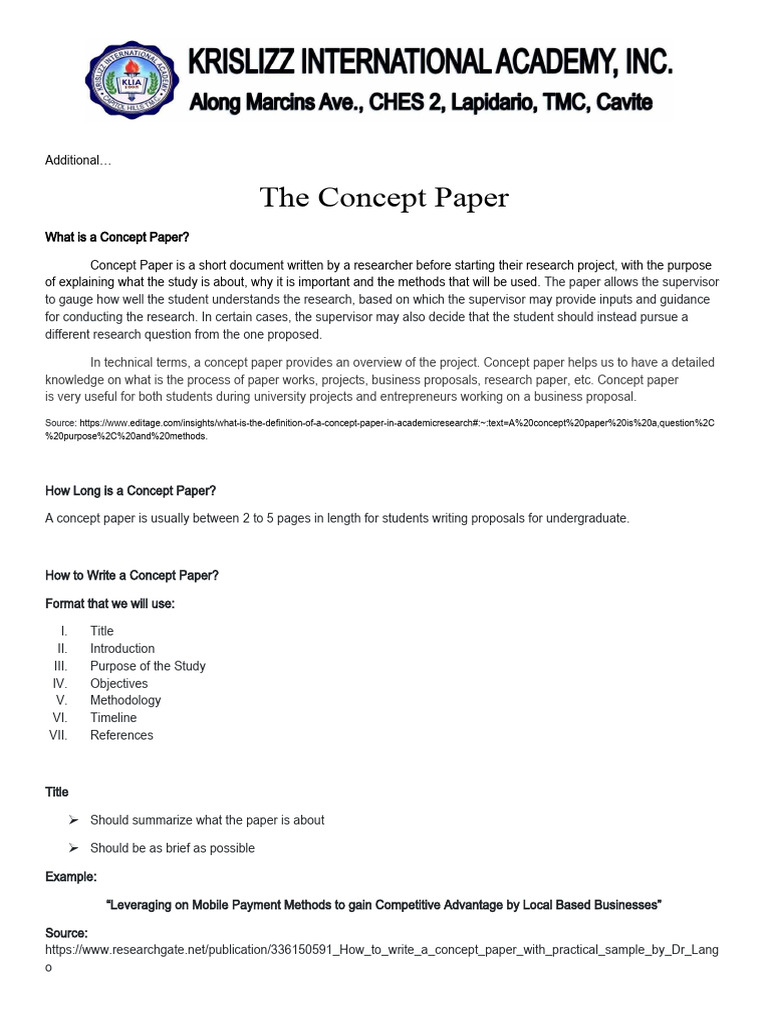 Concept Paper | PDF | Methodology | Competitive Advantage