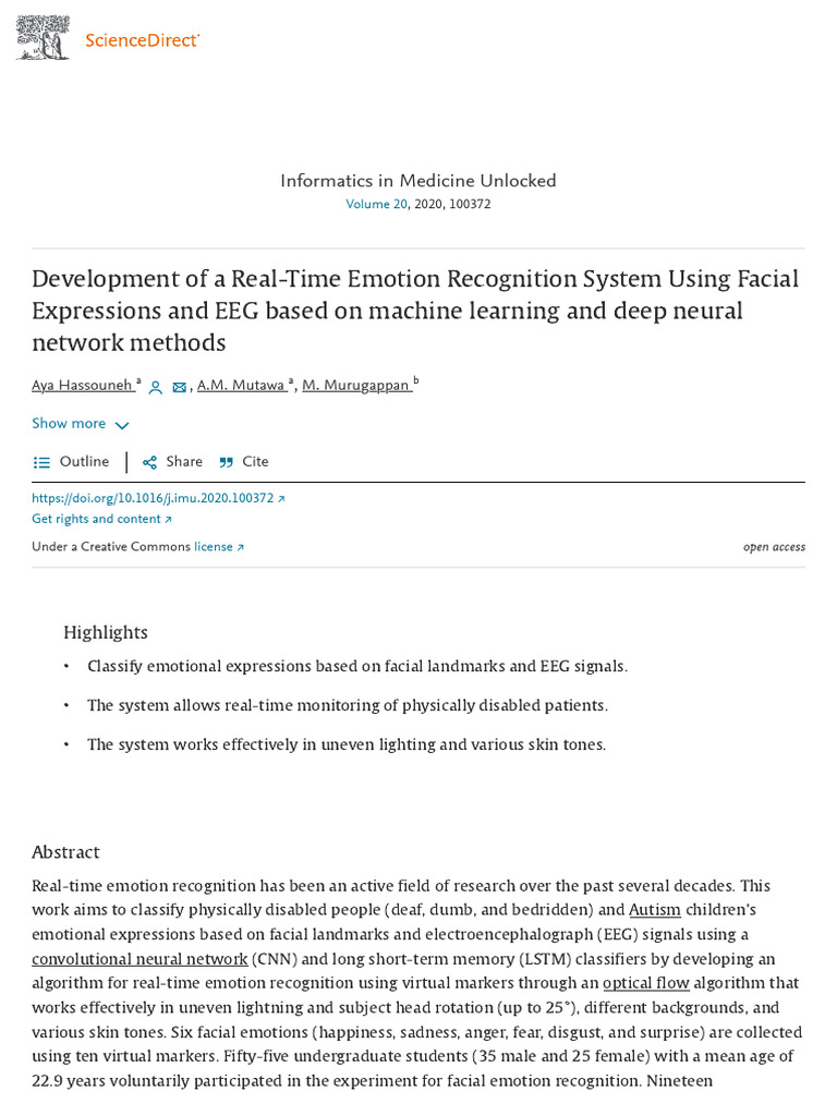 Development of A Real-Time Emotion Recognition System Using Facial ...
