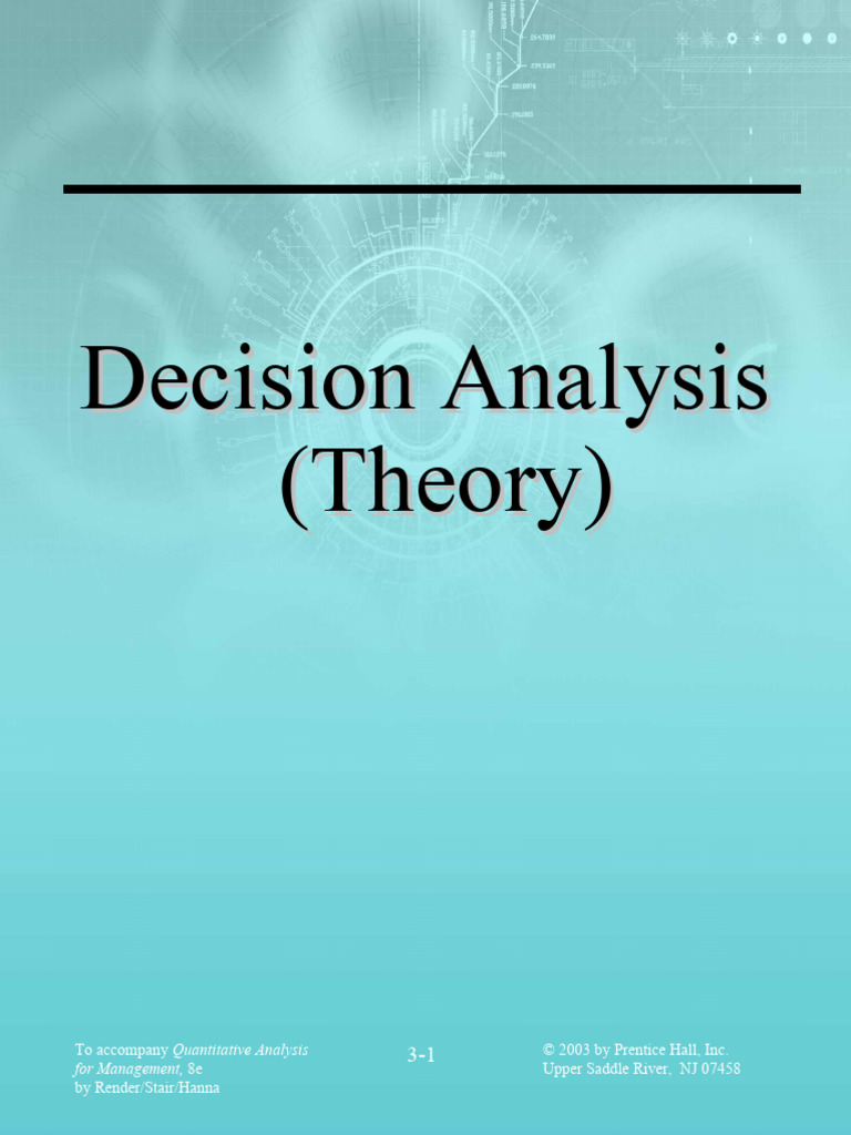 Decision Analysis | PDF | Decision Theory | Analysis