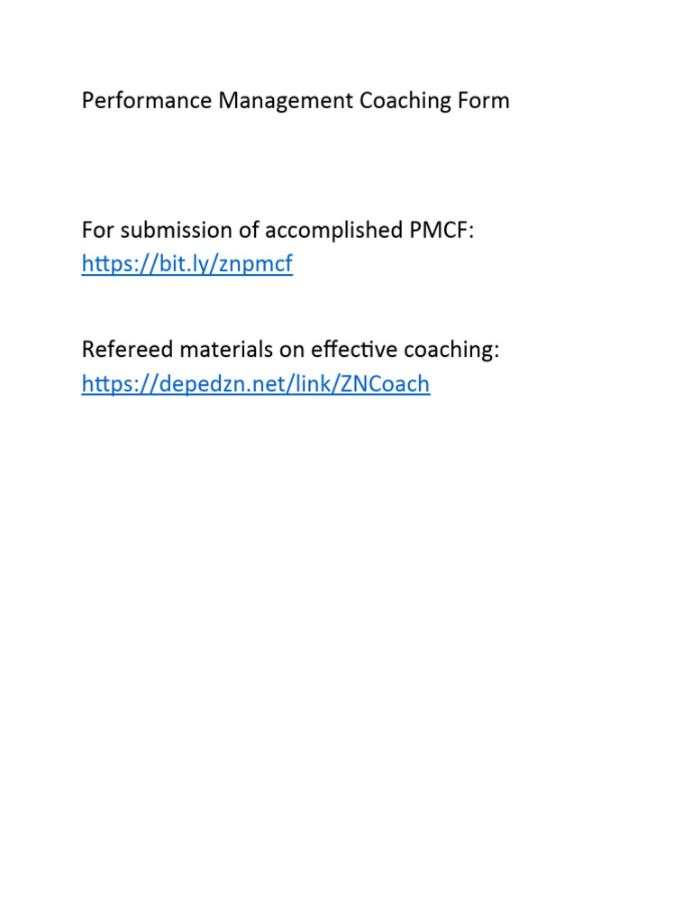 Performance Management Coaching Form | PDF